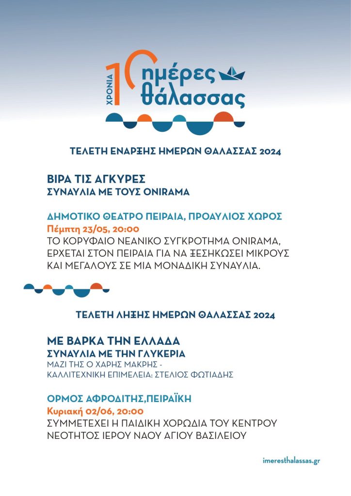 Ημέρες Θάλασσας 2024 – Δείτε το πλήρες πρόγραμμα των εκδηλώσεων ...